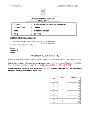 PSA522 - uitm - UNIVERSITI TEKNOLOGI MARA FINAL ASSESSMENT COURSE ...
