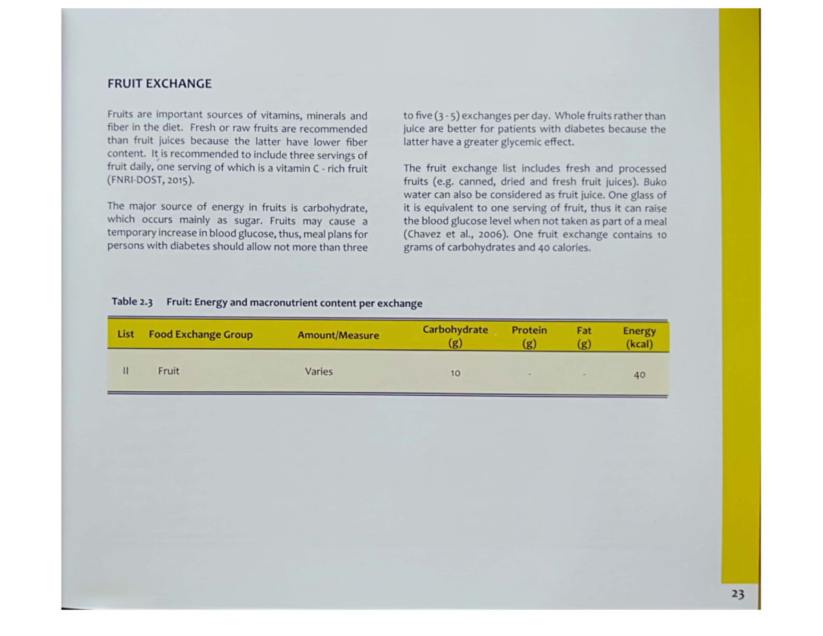 FEL 2 - it can help you to compute your diet - FRUIT EXCHANGE Fruits ...