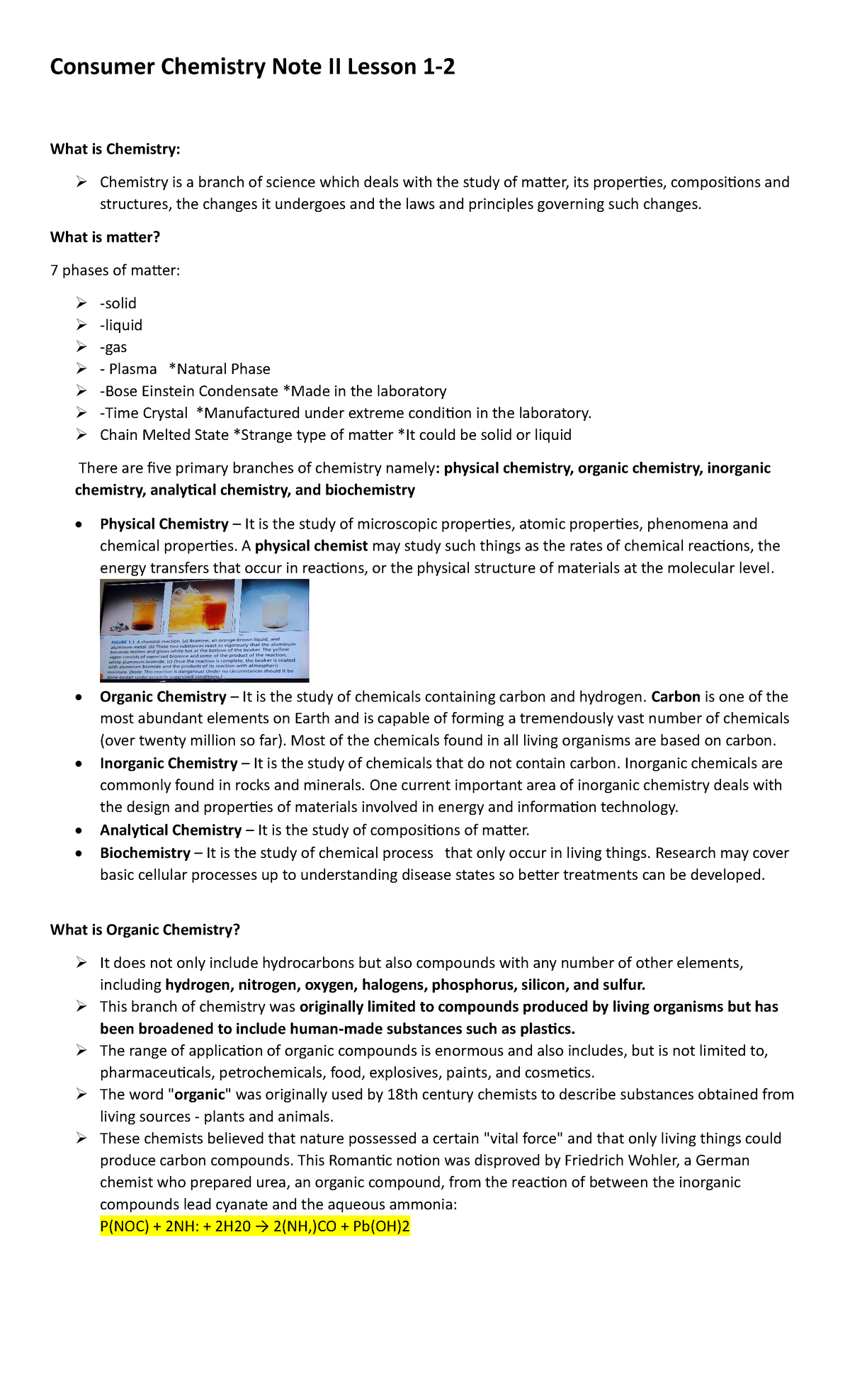 Consumer Chemistry Quarter 1 - Consumer Chemistry Note II Lesson 1 - 2 ...