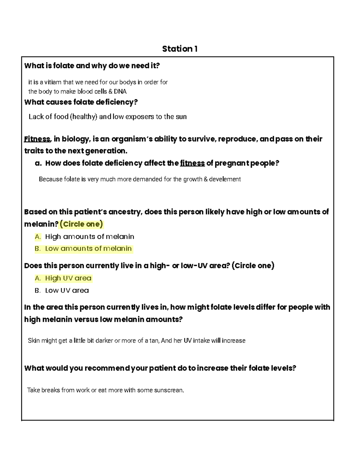 ZOE Coney - Day3 Student Station Activity - What is folate and why do ...