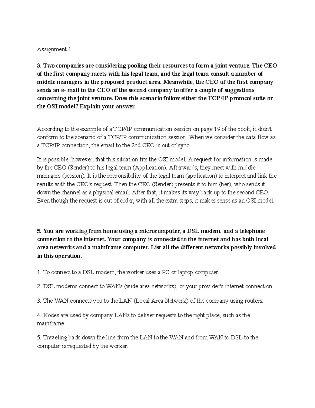 Cs Assignment 1 - Assignment 1 Two companies are considering pooling ...
