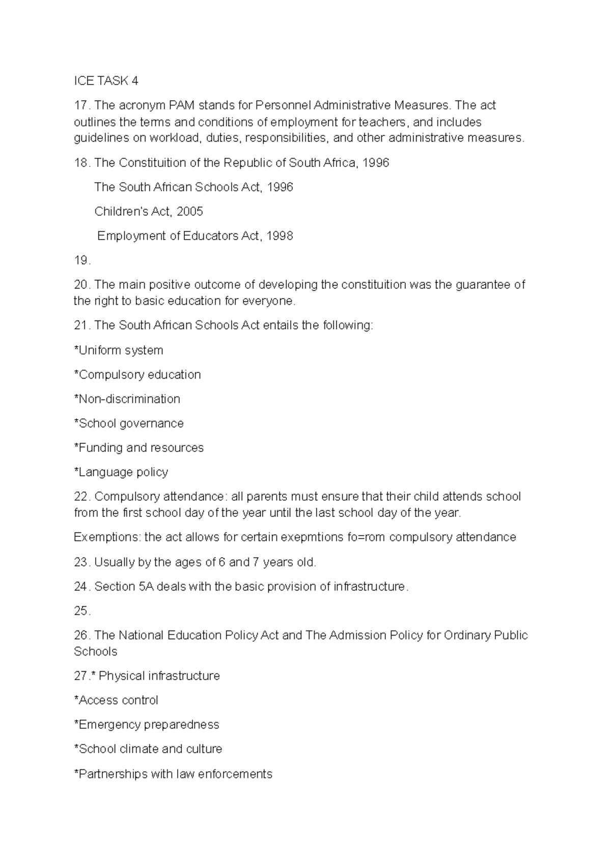 EDMA ICE TASK 4 - ICE Task 4 guidelines - ICE TASK 4 The acronym PAM ...