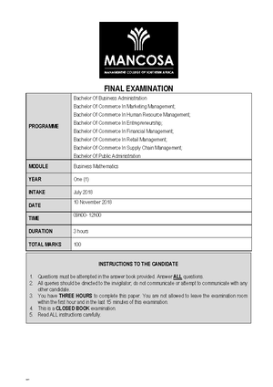 2022-11-25 - Mancosa - OSA Business Mathematics - FINAL ONLINE ...