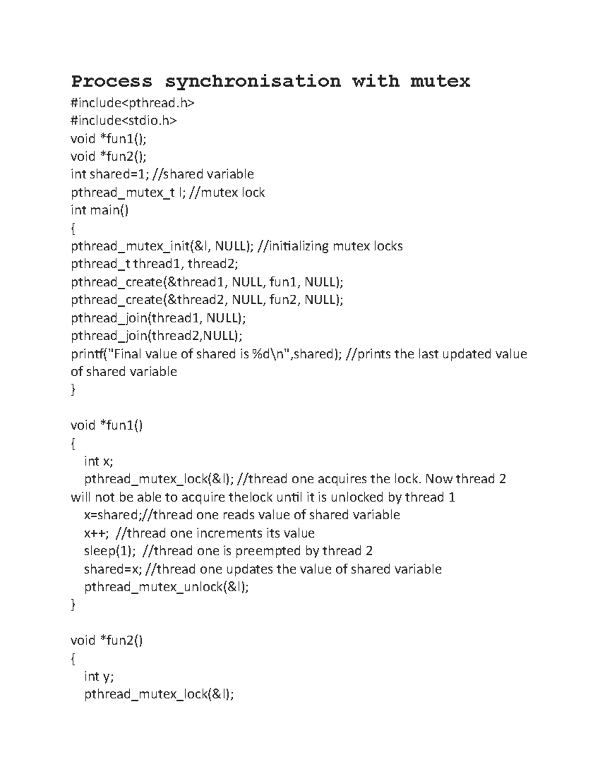 Process with sychronization mutex - Process synchronisation with mutex ...