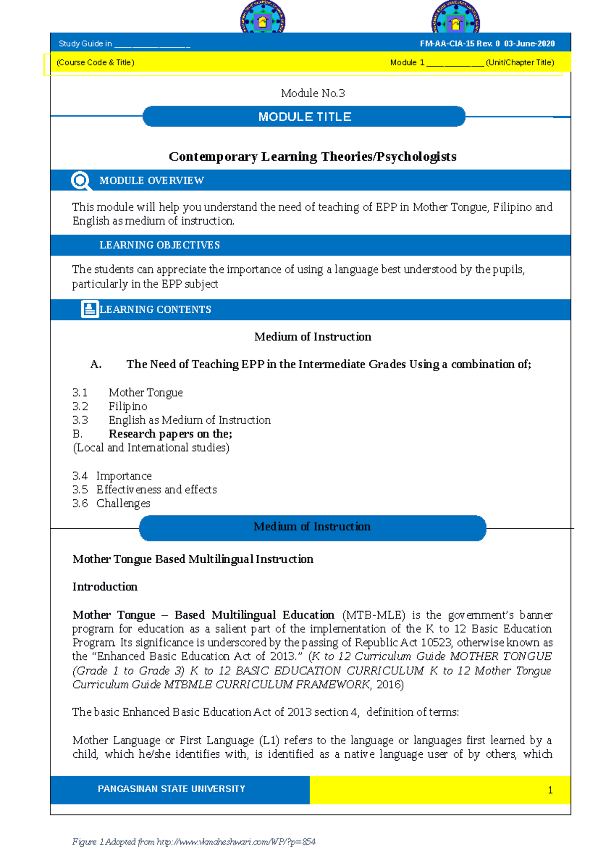 Study Guide 3 - It is all bout the need of teaching epp in the ...