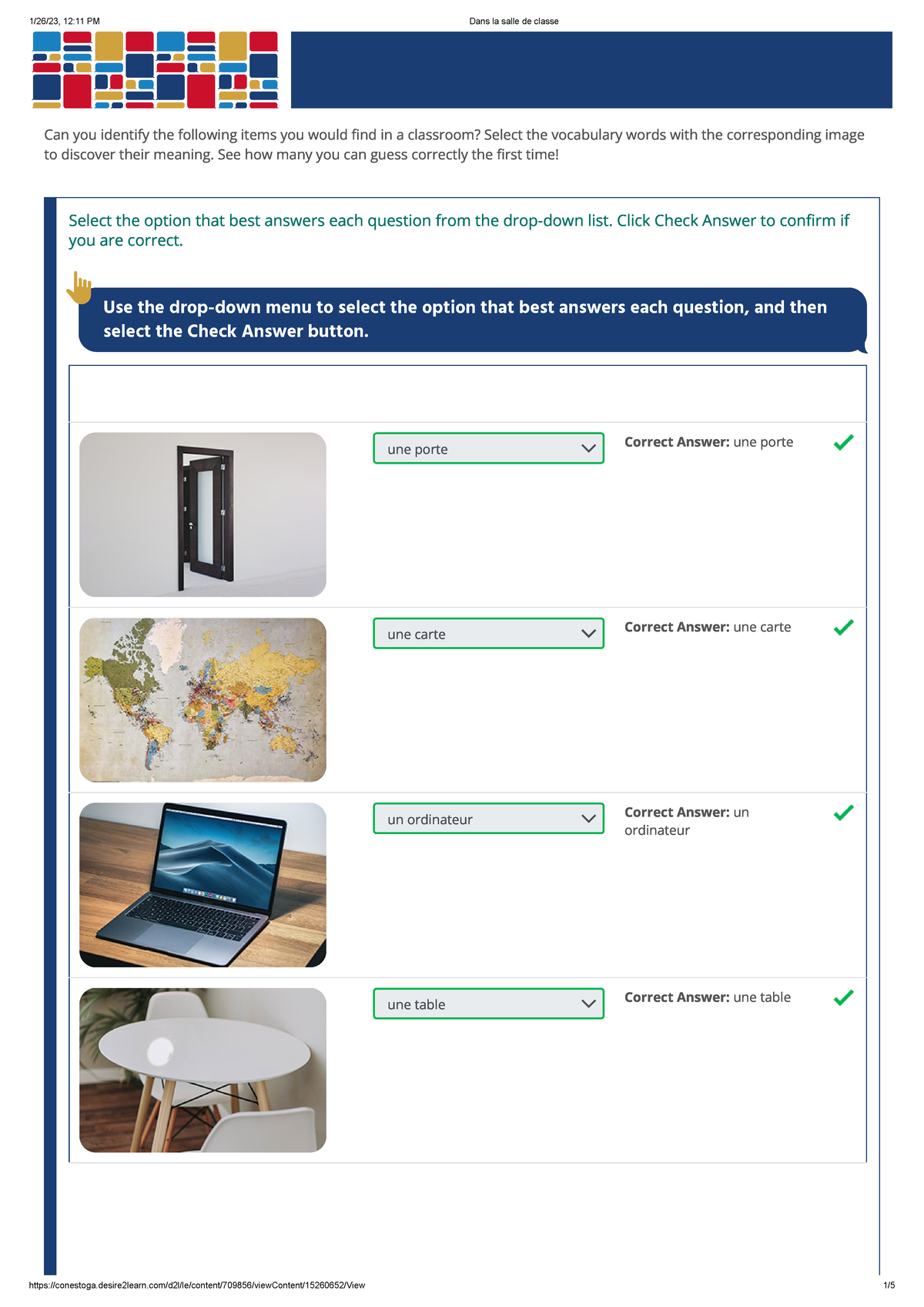 Dans la salle de classe - FREN71020-23W-Sec2-Introduction to French ...