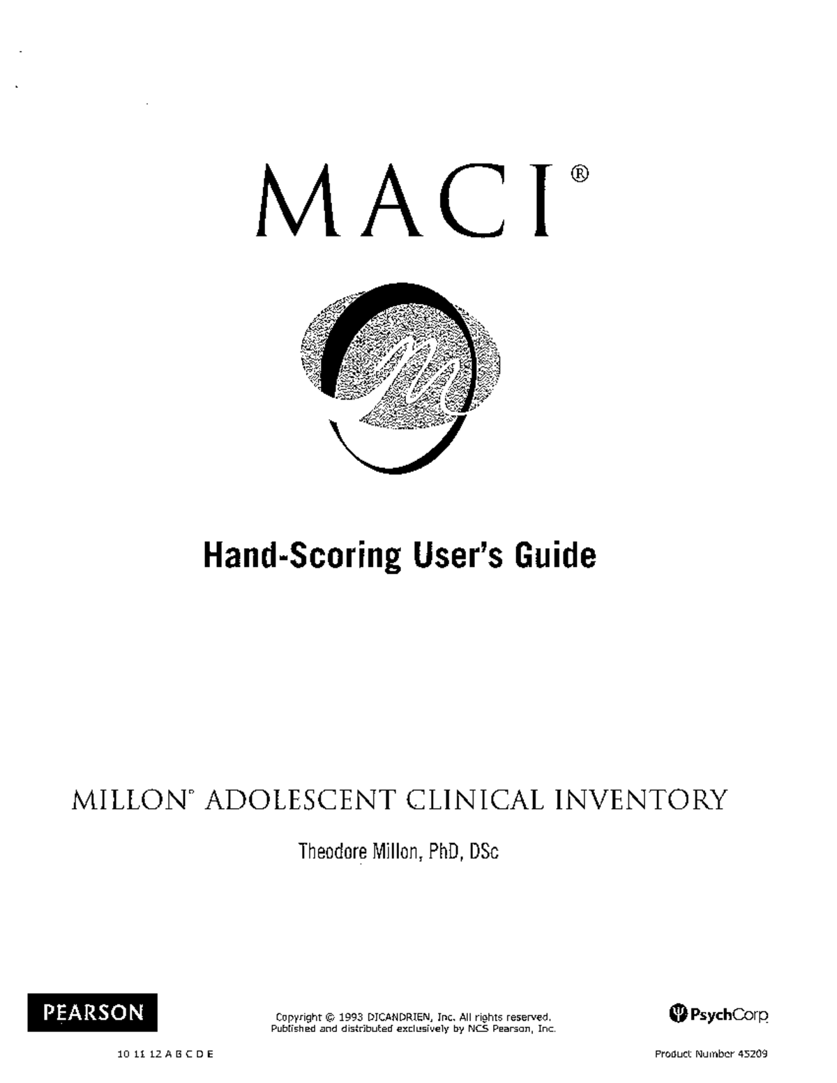 MACIhand scorer guide - MACI scoring graph - Counselling psychology ...