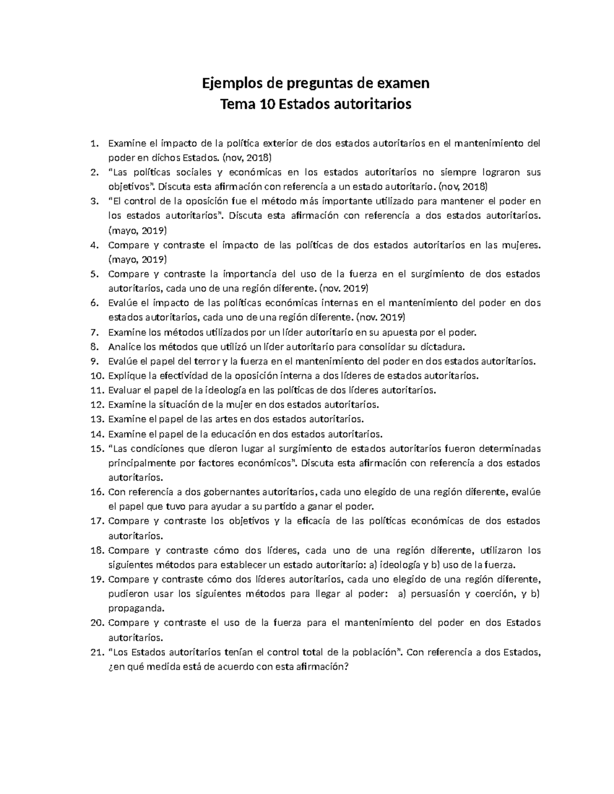 Tema 10 Preguntas - examen ib - Ejemplos de preguntas de examen Tema 10 ...