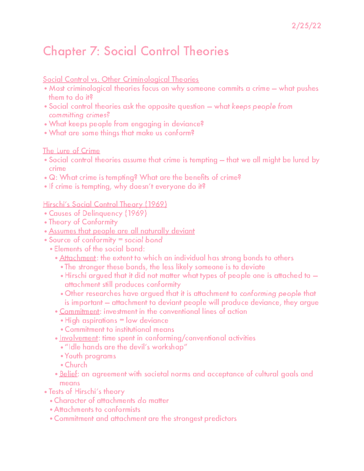 Chapter 7 - Notes from Dr. Mencken's lecture about social control ...