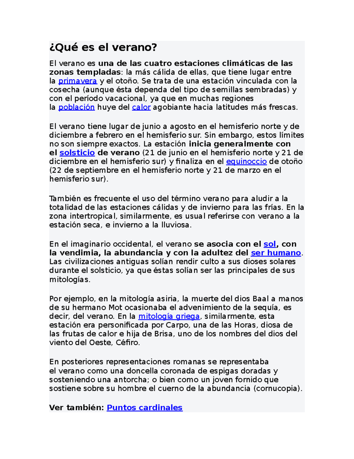 Verano - ¿Qué es el verano? El verano es una de las cuatro estaciones ...
