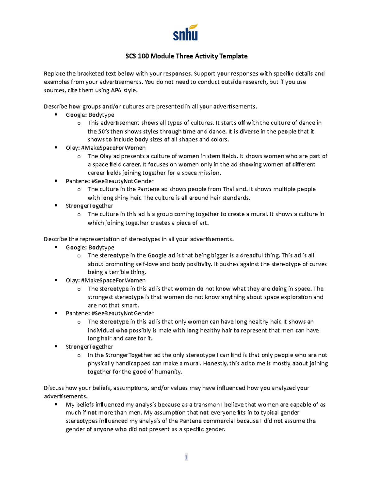 Tyler Goodnight-SCS 100 Module Three Activity - SCS 100 Module Three ...
