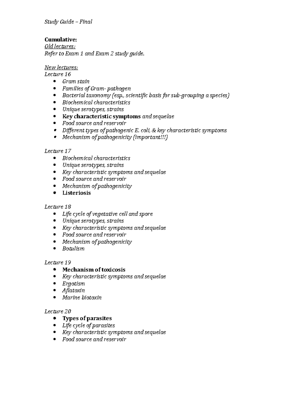 Exam 3Study Guide - Lecture notes Exam 3 - Study Guide – Final ...