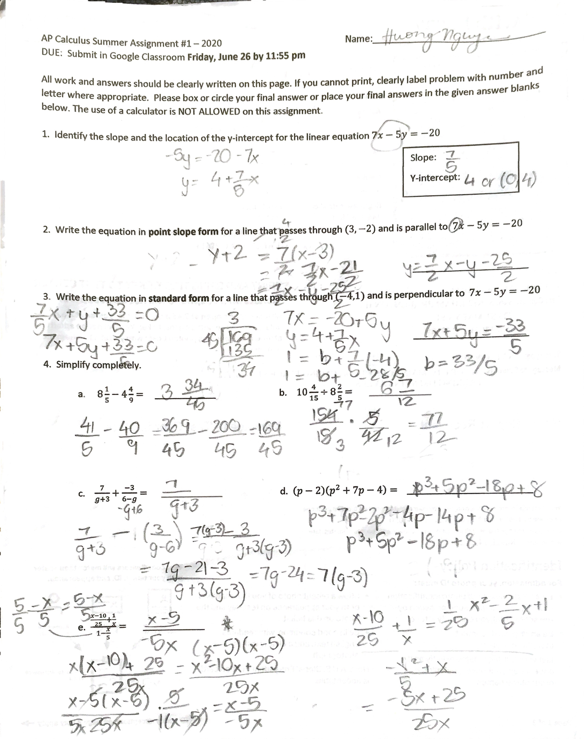 Calc hw 1-2019-2020 practice - MATH 118gx - Studocu
