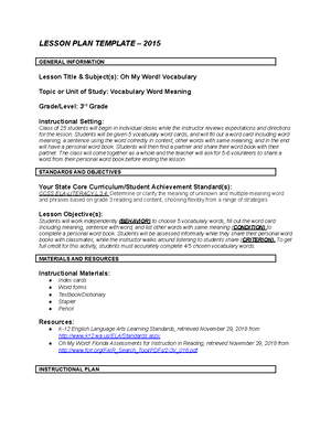 C909 Task 1 - Task 1 - Direct Instruction Lesson Plan Template General Information Lesson Title ...
