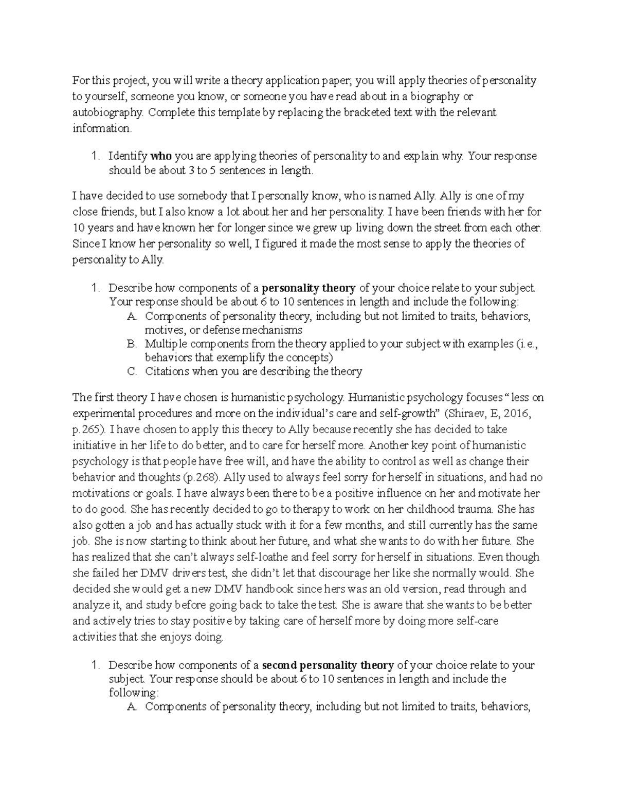 6-2 project - For this project, you will write a theory application ...