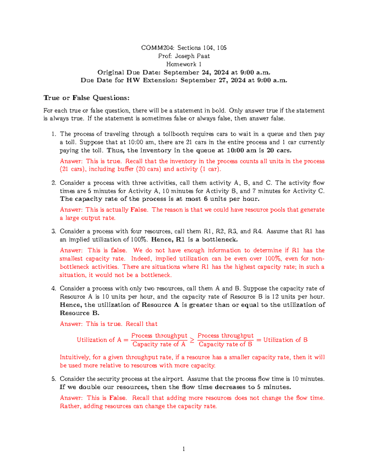 HW1 - HW 01 Questions and Answers - COMM204: Sections 104, 105 Prof ...