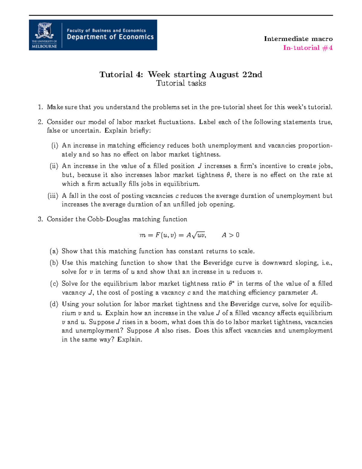 Intutorial 4 Week 4 In Tutorial Assignment Intermediate Macro In Tutorial Tutorial 4 Week