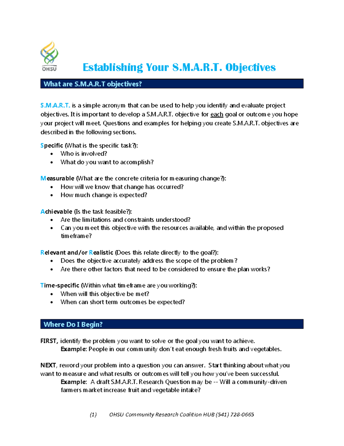 S M A R T 101 final - Cim level 4 - (1) OHSU Community Research ...