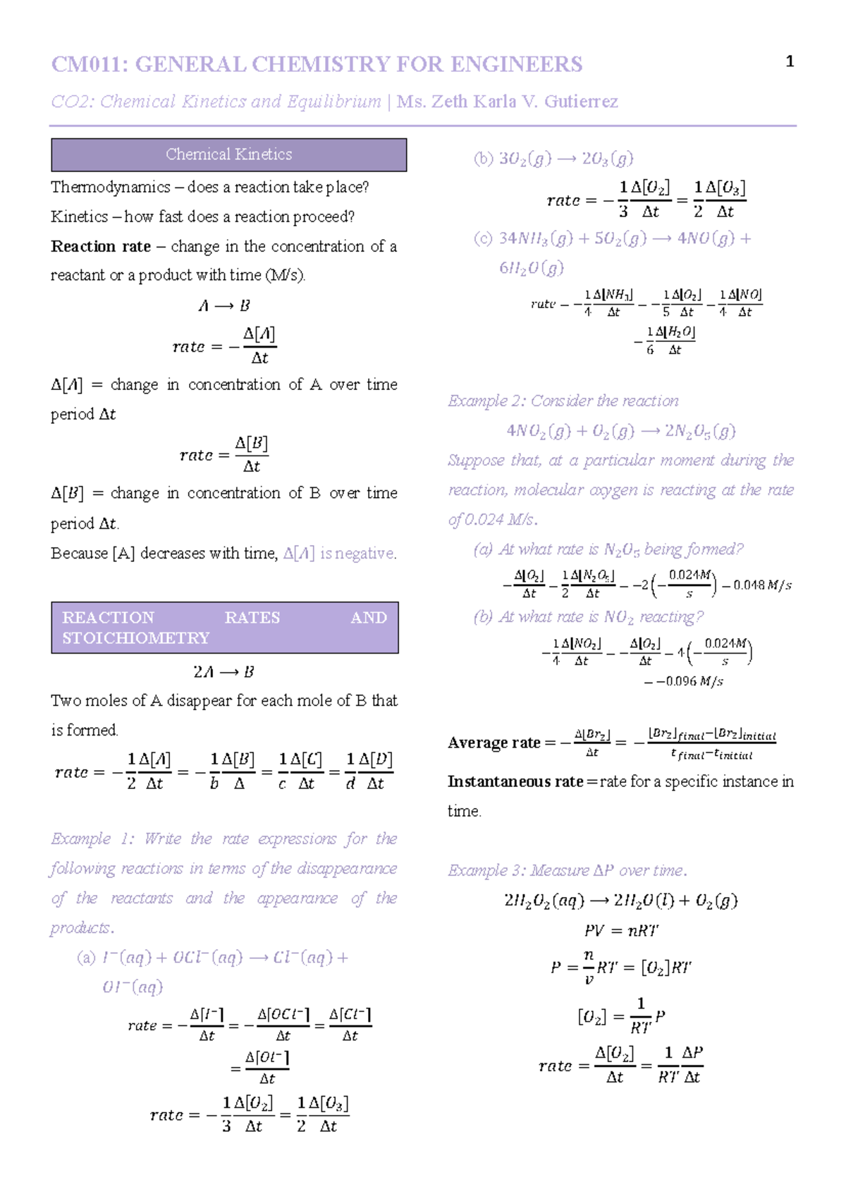 CM011 CO2 - yes - CM011: GENERAL CHEMISTRY FOR ENGINEERS CO2: Chemical ...