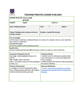 Lesson Plan Analysing Adverts Grade 11 English - TEACHING PRACTICE ...