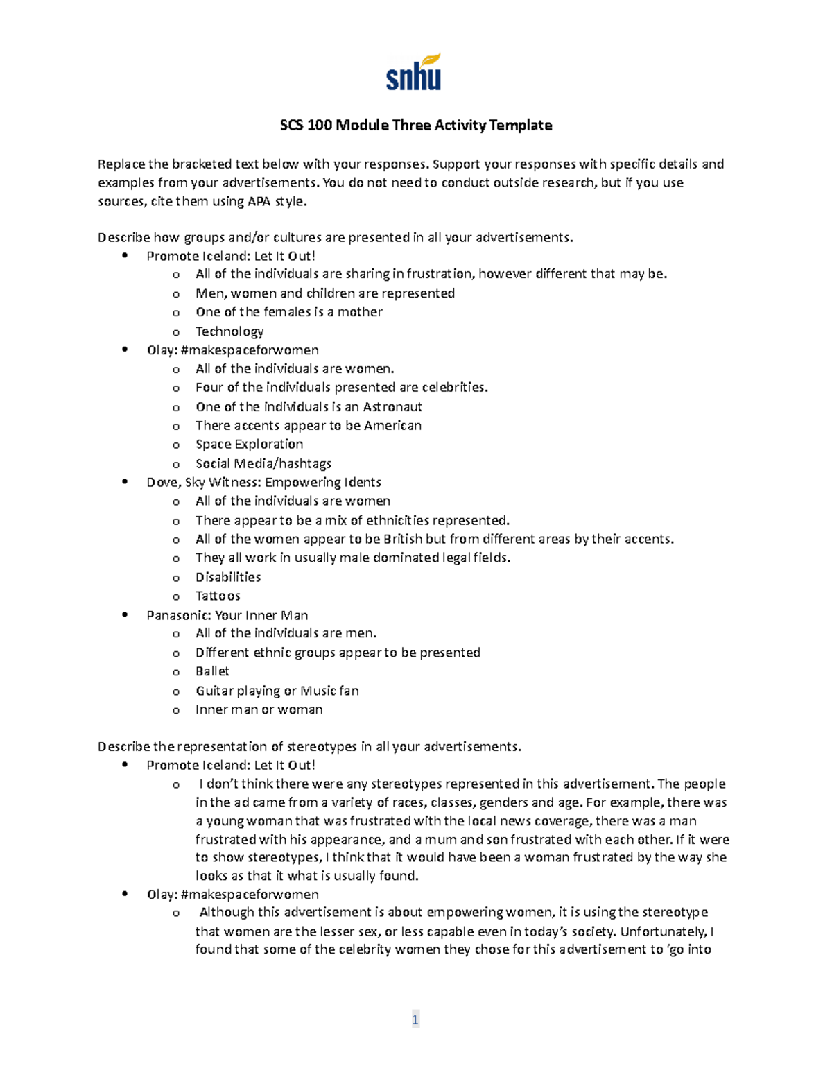 SCS 100 Module Three Activity - SCS100 - SNHU - Studocu