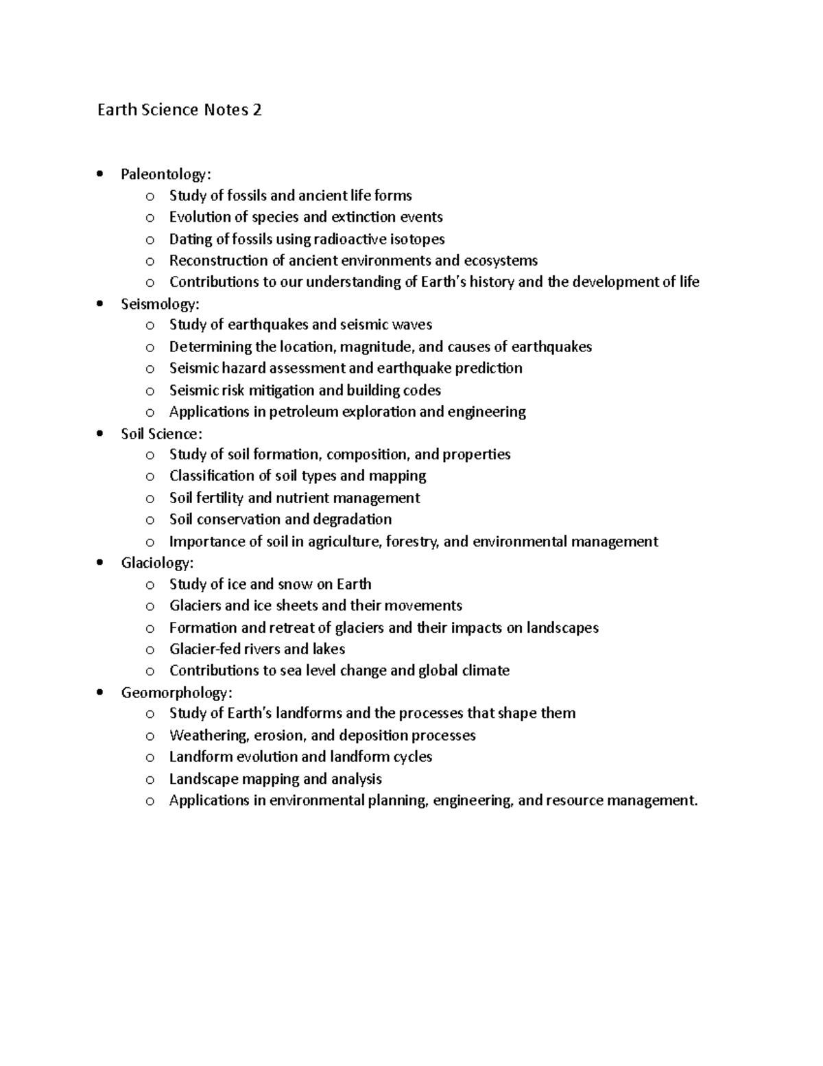 Earth Science Notes 2 - Studocu