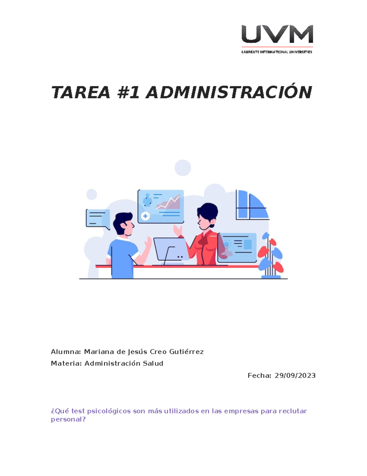 Tarea admin - ... - TAREA #1 ADMINISTRACIÓN Alumna: Mariana de Jesús Creo Gutiérrez Materia ...