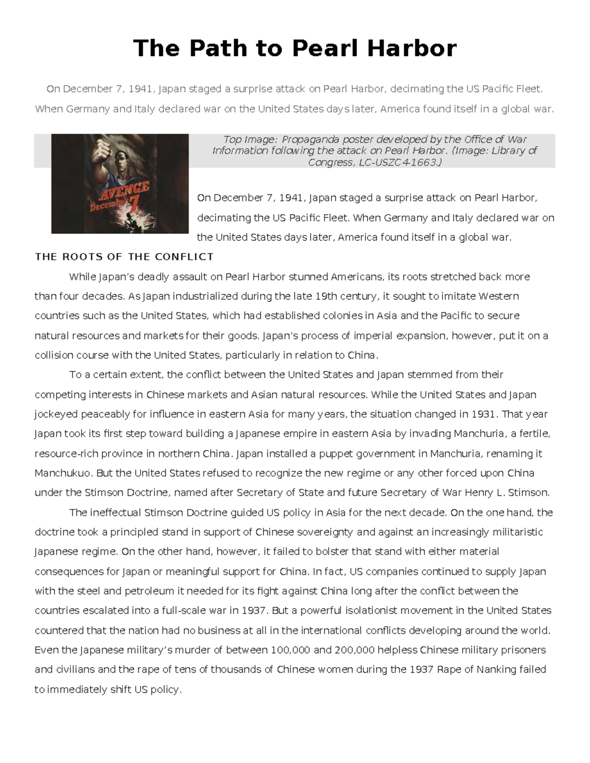 Why Japan Attacked Pearl Harborart 22-23 - The Path to Pearl Harbor On ...