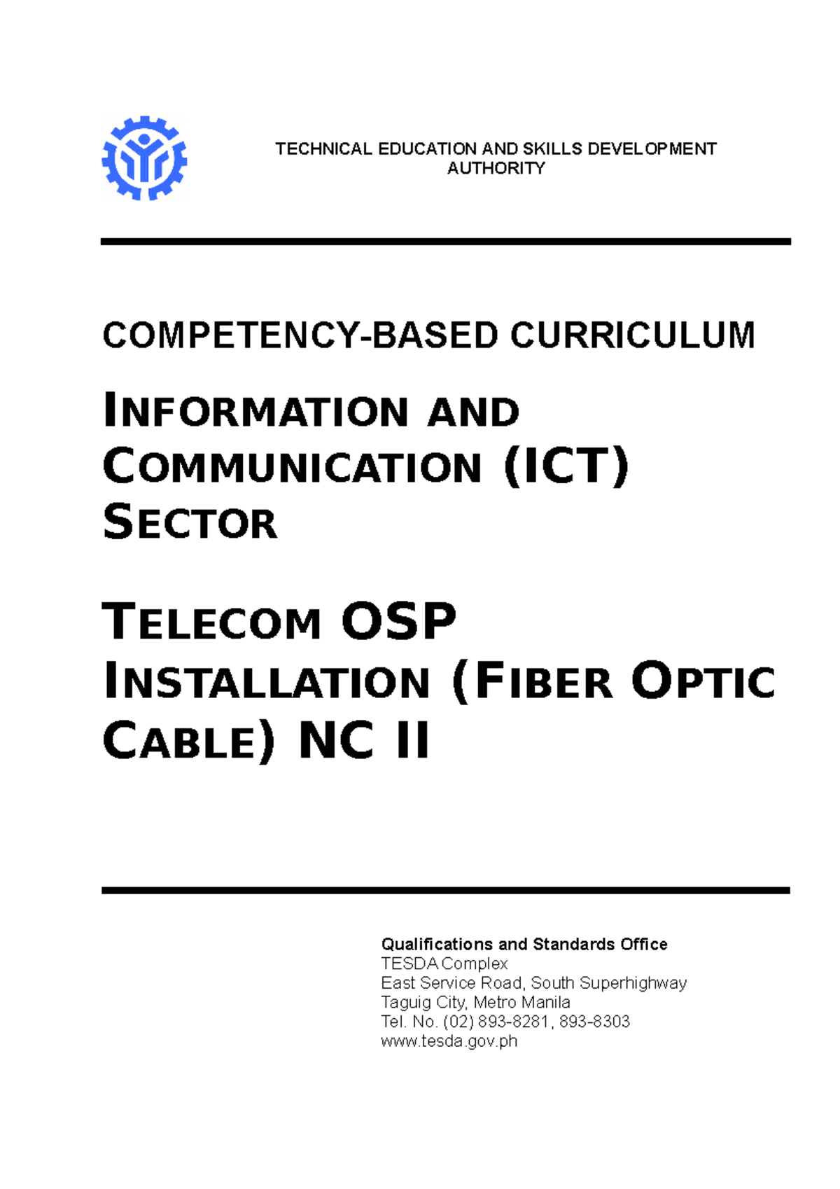 CBC Telecom (FOC) NC II - TECHNICAL EDUCATION AND SKILLS DEVELOPMENT ...