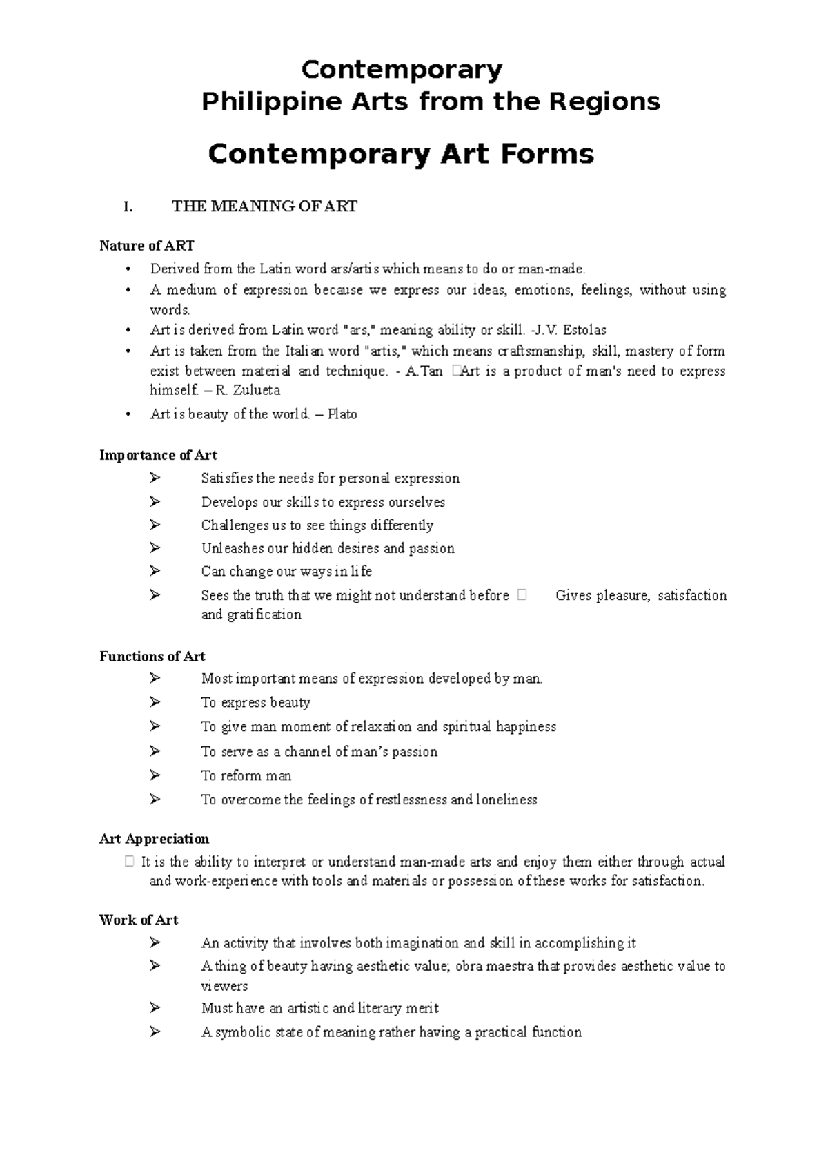 Contemporary of Arts lecture - Philippine Arts from the Regions ...