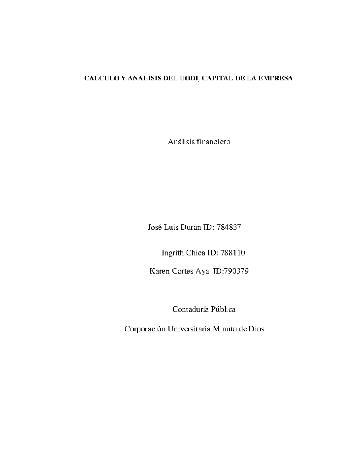 Actividad # 6 Informe Calculo UODI - CALCULO Y ANALISIS DEL UODI ...