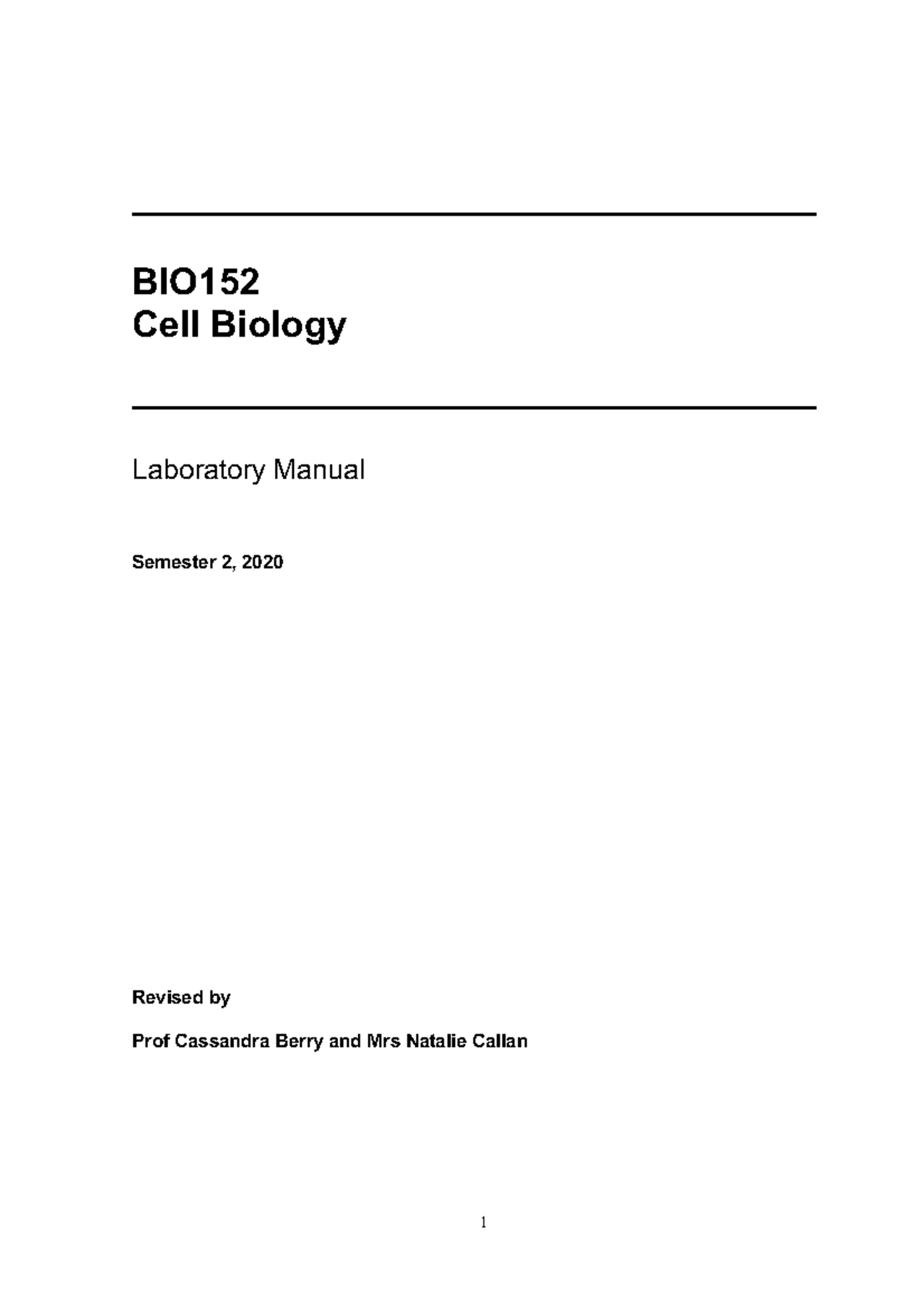 Lab Manual - _________________________________ BIO Cell Biology