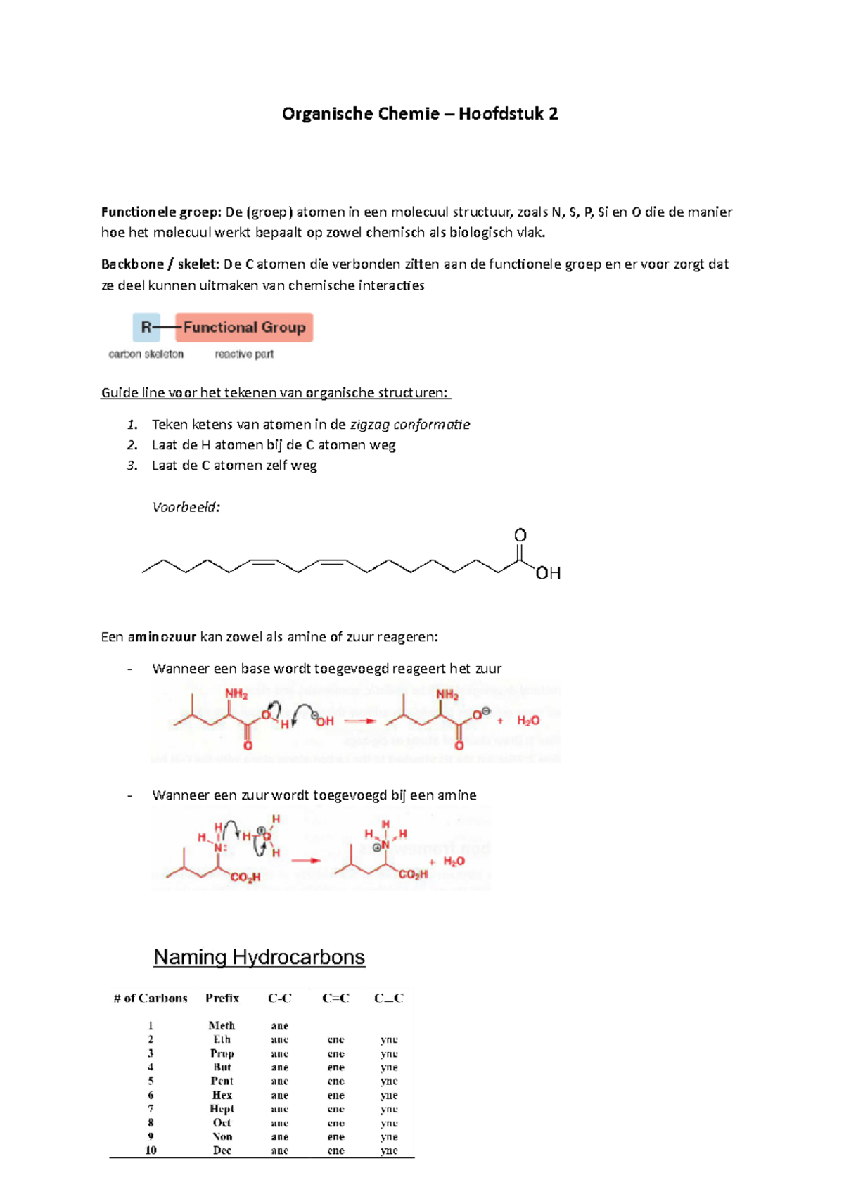 Organische Chemie 1 - Backbone / skelet: De C atomen die verbonden ...