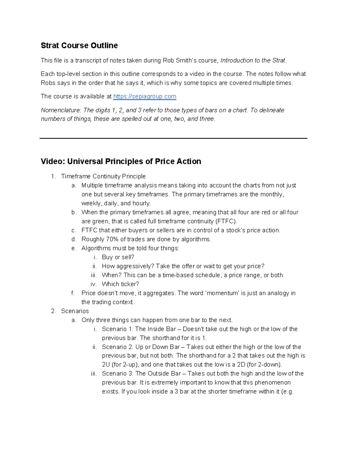 Strat Course Notes - Strat Course Outline This file is a transcript of ...