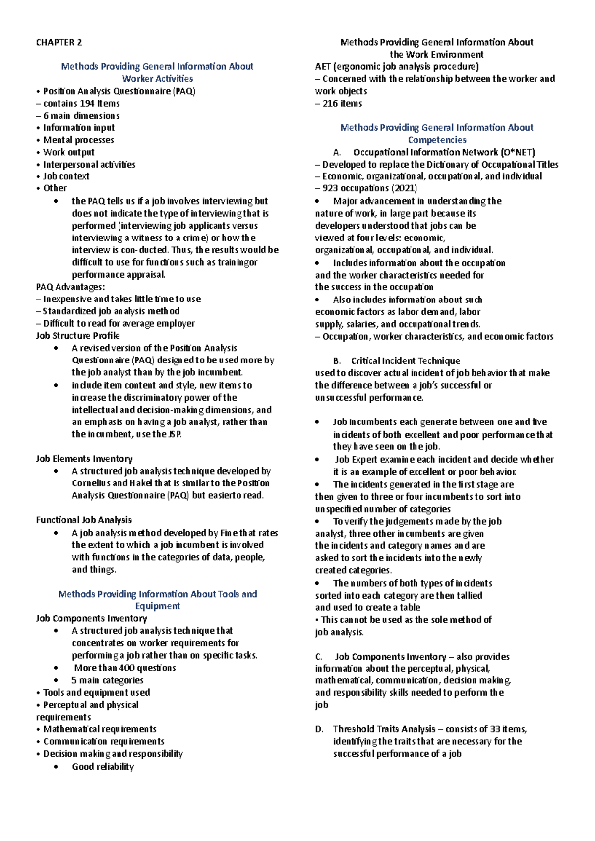 IO Chapter 2 - reviewer for Industrial/Organizational Psychology - CHAPTER 2 Methods Providing ...