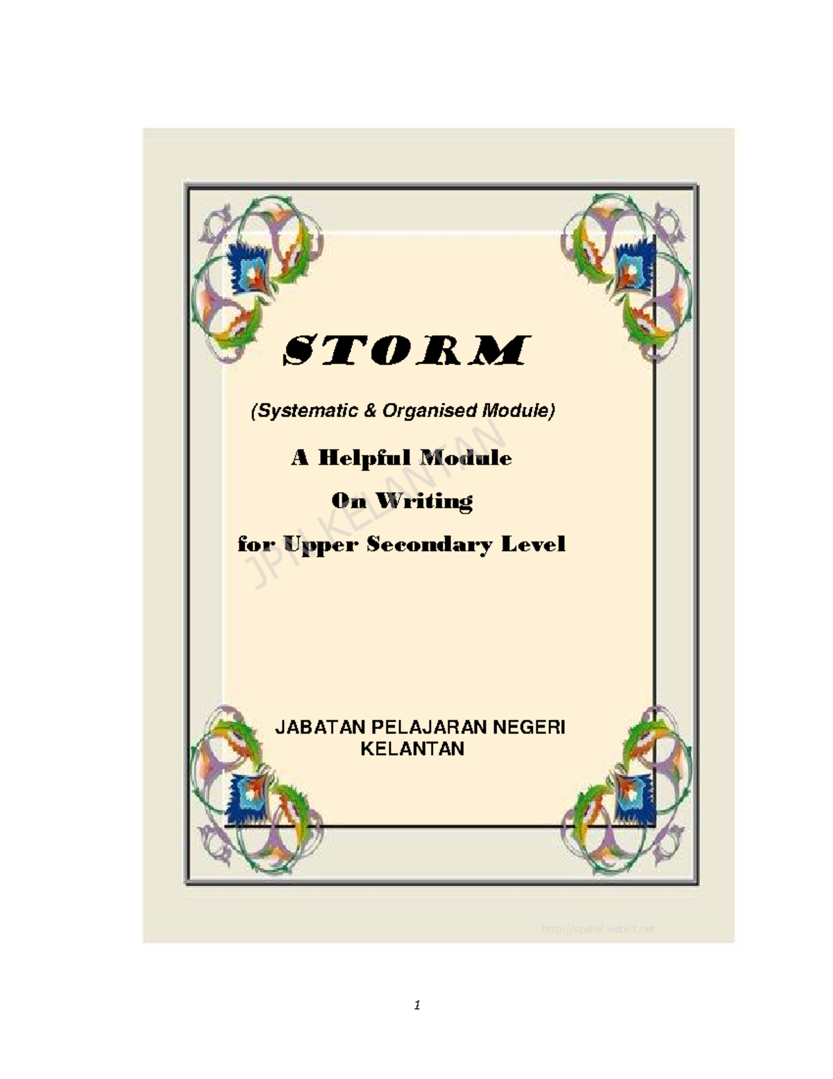 English Writing - STORM ####### (Systematic & Organised Module) A ...
