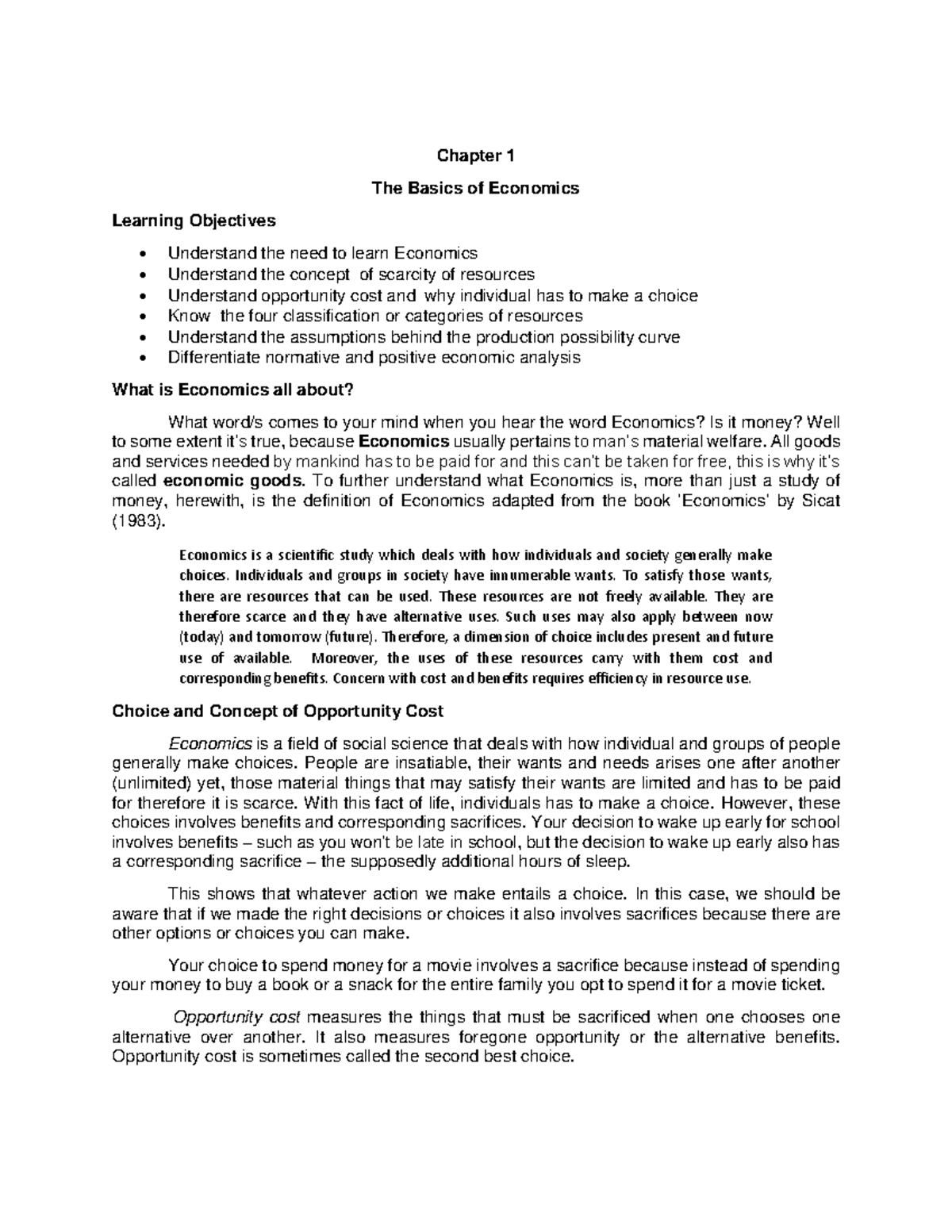 Chapter 1 - This material intends to help students in the subject ...