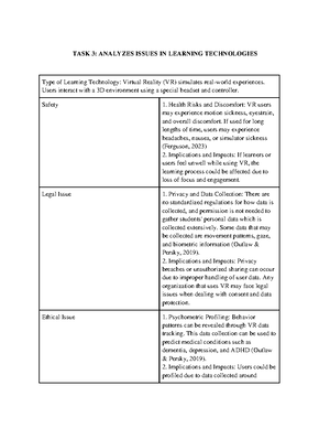 Task 4 Analyzez learning technologies - TASK 4: ANALYZES LEARNING ...