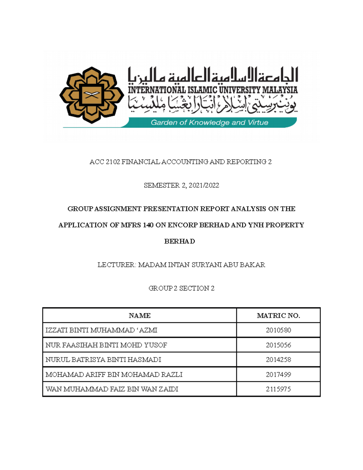 FAR 2 Group 2 - kqengk4jgn4gp3ng1g - ACC 2102 FINANCIAL ACCOUNTING AND ...