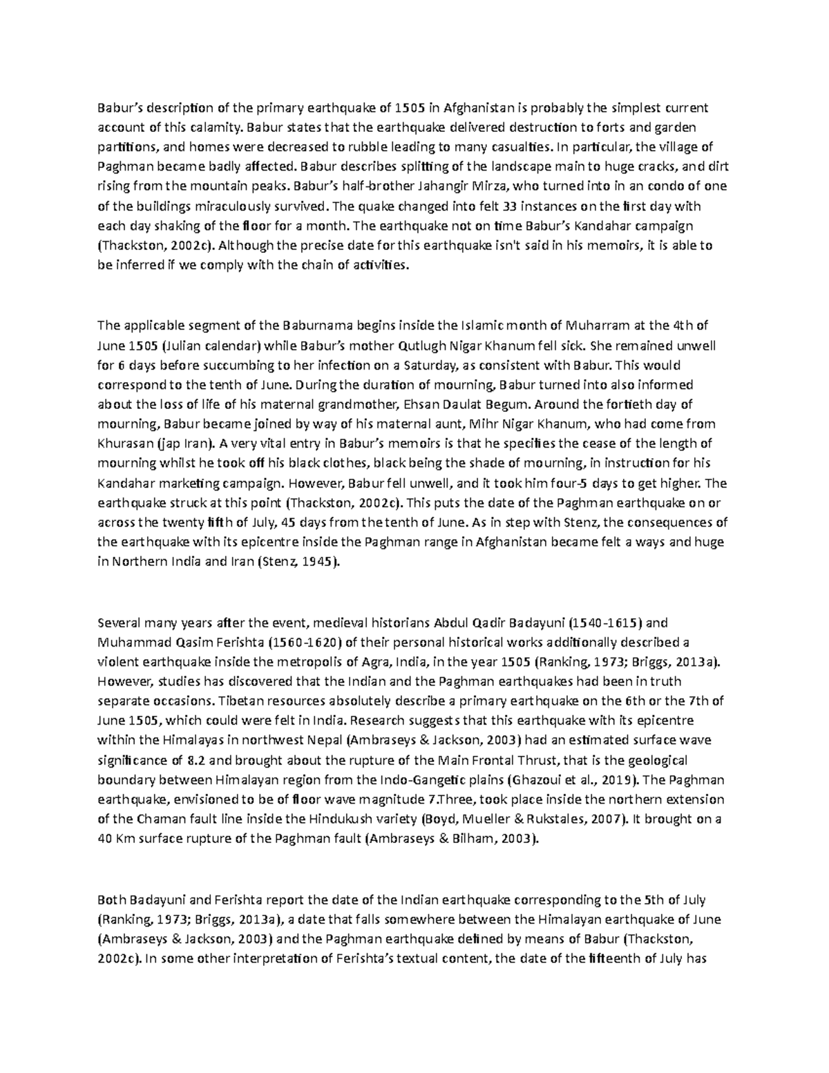 Historyy 2 - History Notes - Babur’s description of the primary ...