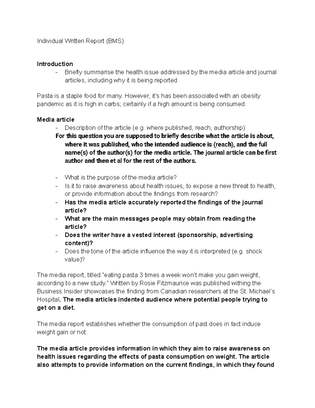 Individual Written Report (BMS) darft - Individual Written Report (BMS ...