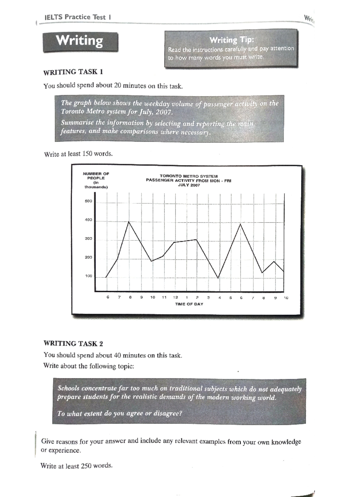 writing tests and samples - ielts - Studocu