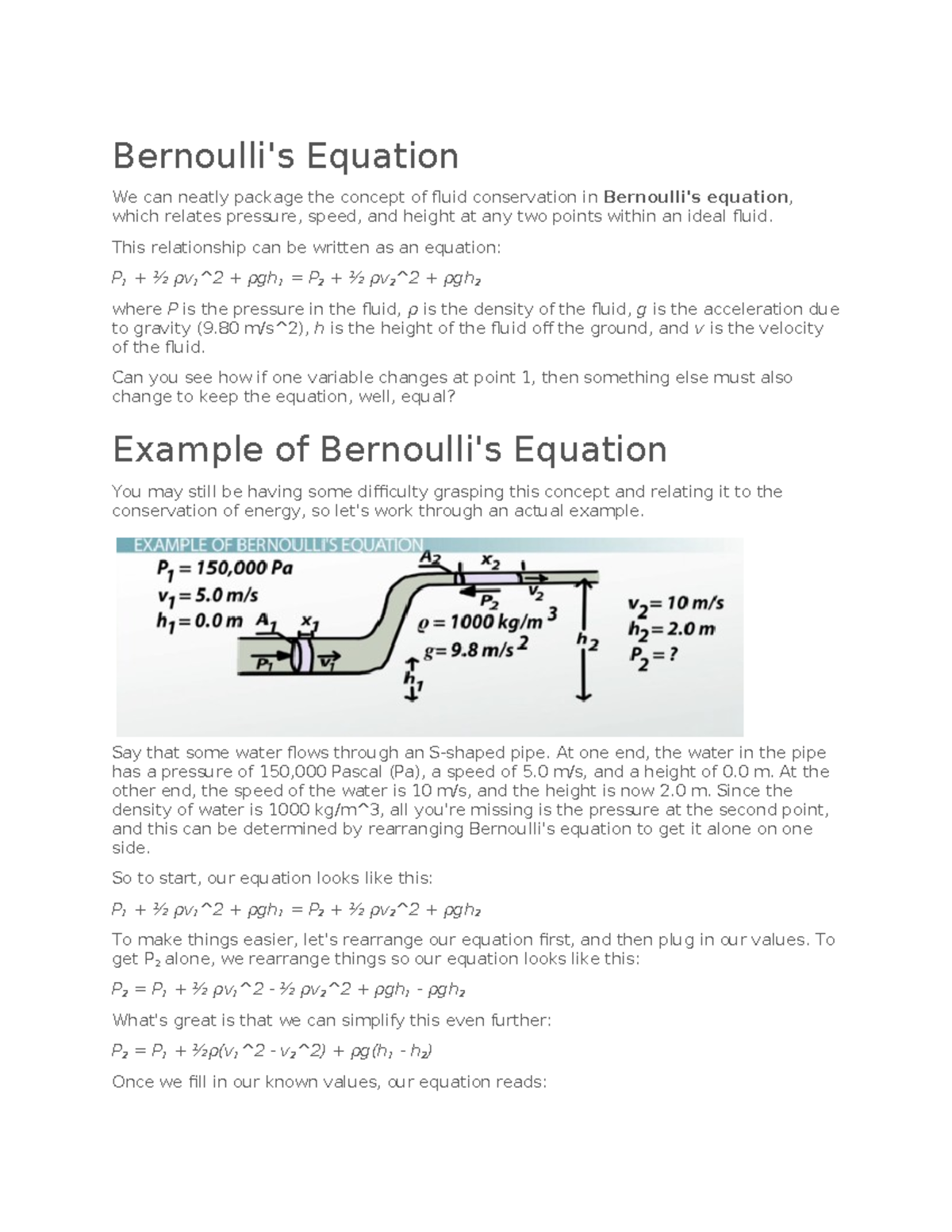 Bernoulli s Principle - s-ephy001 - Bernoulli's Equation We can neatly ...