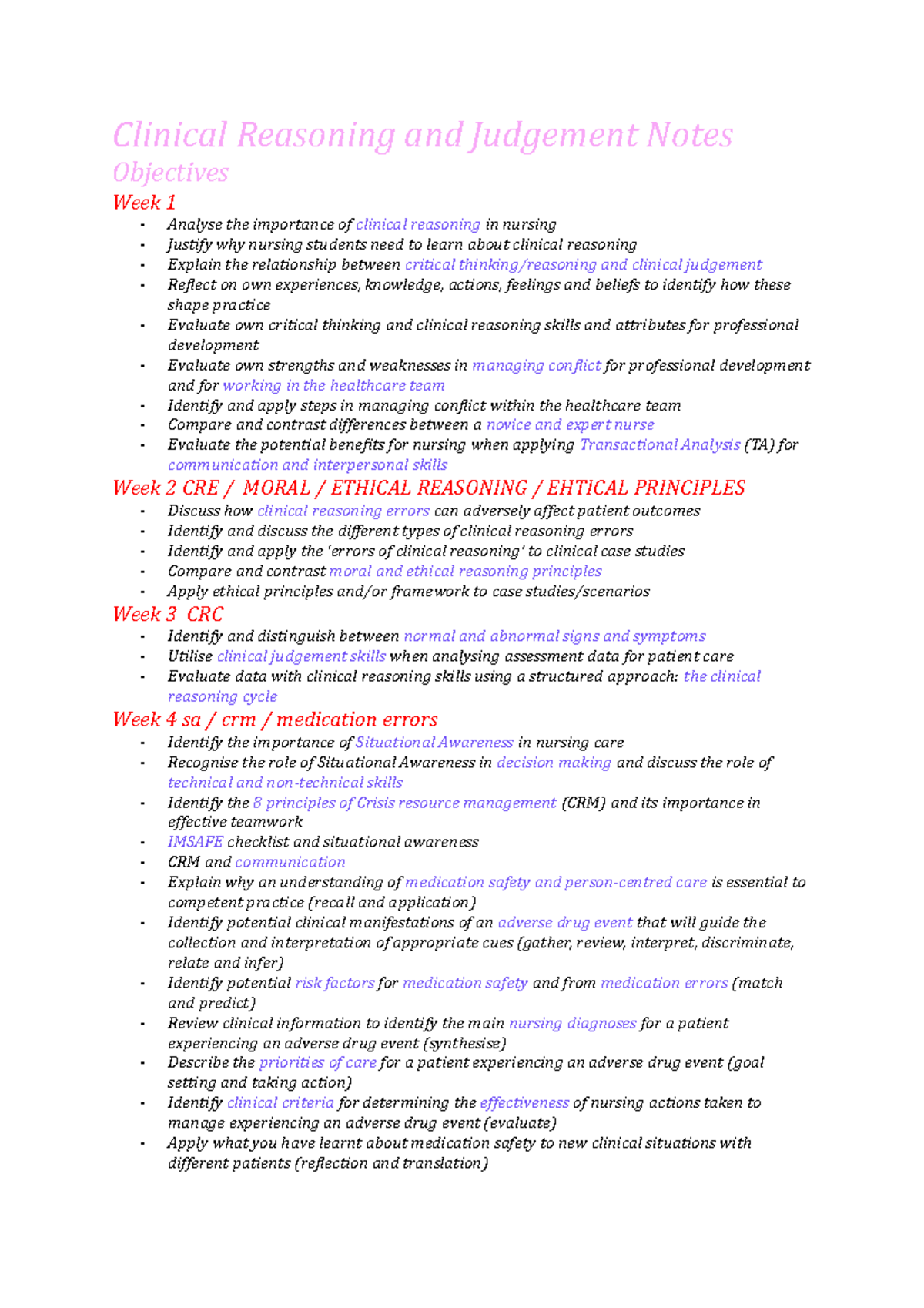 Clinical Reasoning and Judgement Notes - Clinical Reasoning and ...