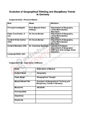 Economic Geography question paper - BA( hons.) Geography - Studocu
