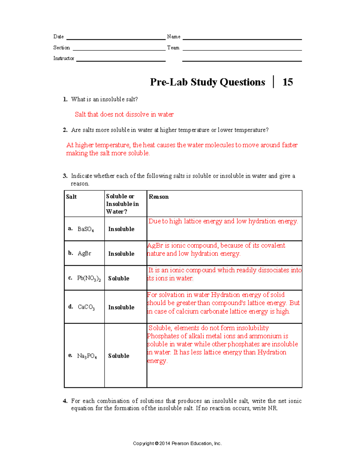 CHE 121 Exp 15 Online - Pre-Lab Study Questions 15 1. What is an ... CHE 121 Exp 15 Online - Pre-Lab Study Questions 15 1. What is an ...