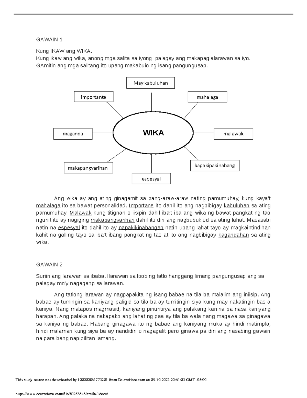 Aralin 1 - lecture notes that can help you ^^ - Kung IKAW ang WIKA ...