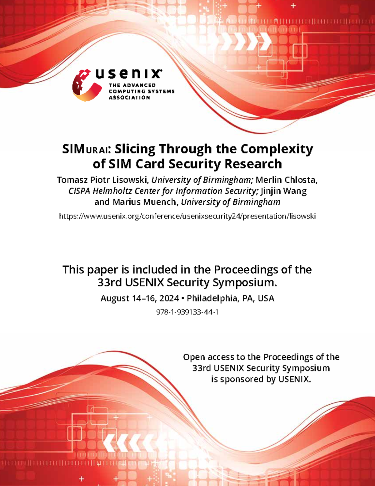 Usenixsecurity 24-lisowski - This paper is included in the Proceedings ...