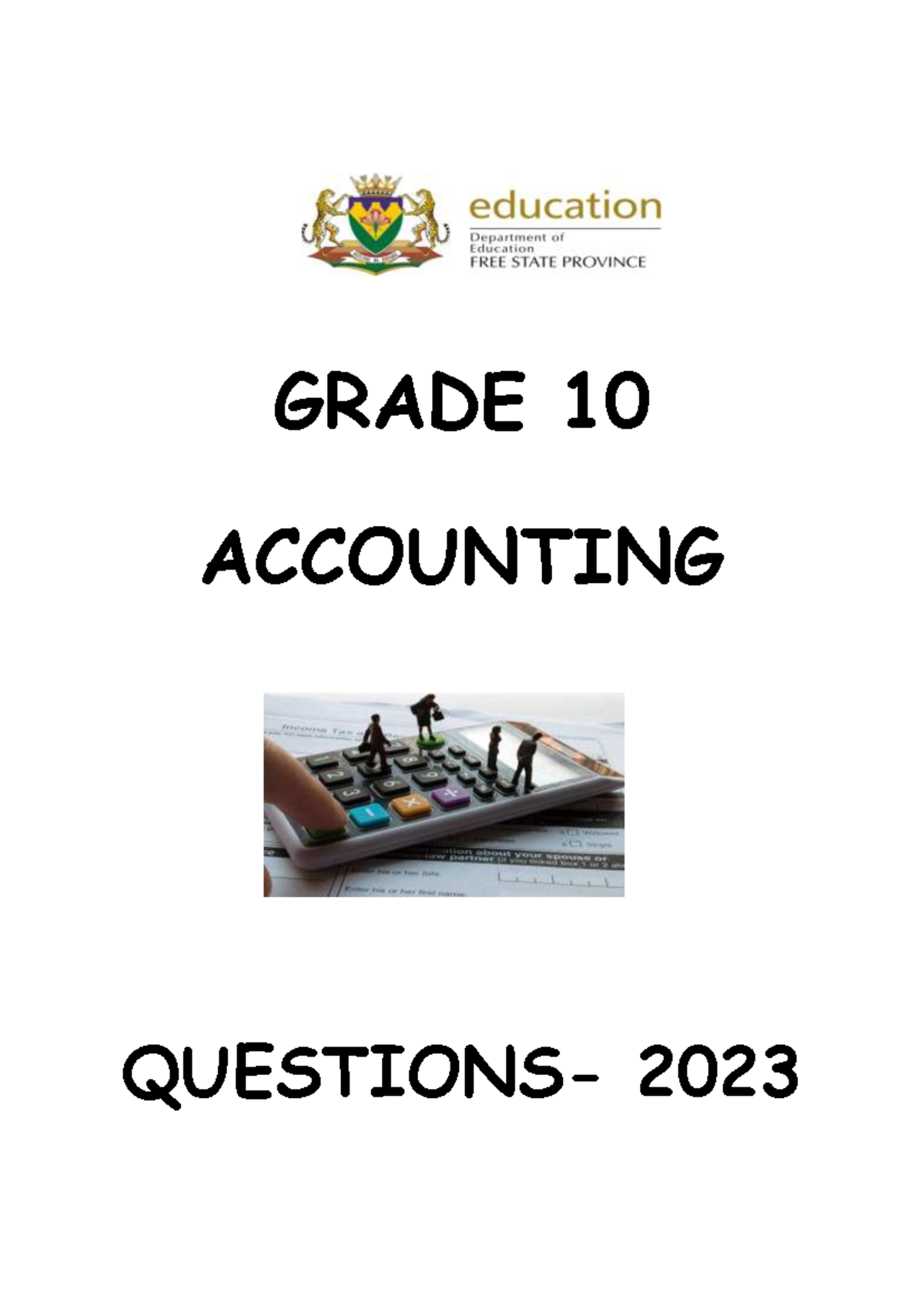 GR 10 Engels Questions - Free State GRADE 10 ACCOUNTING QUESTIONS- 2023 ...