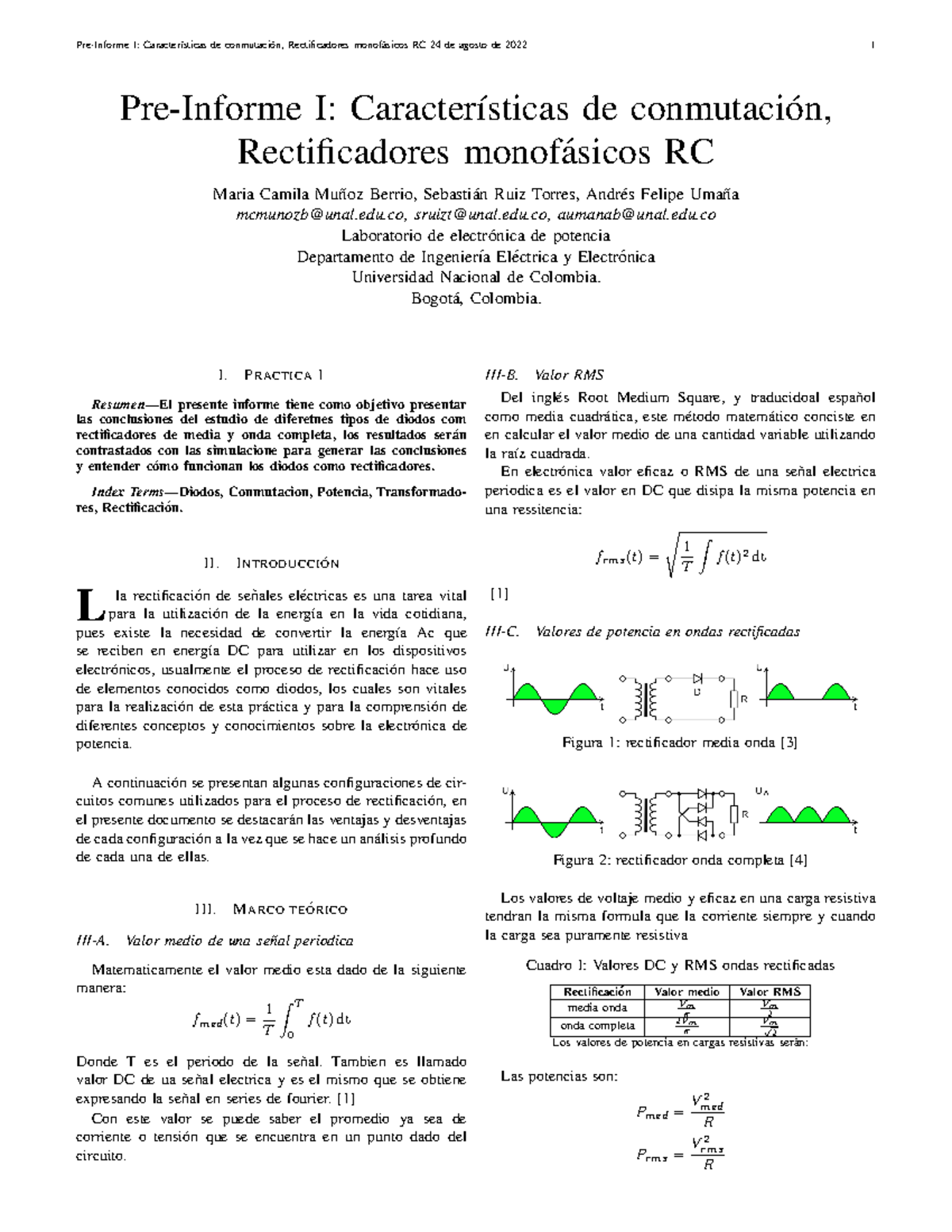 Pre Informe 1 Caracter sticas de conmutaci n 2022 - Pre-Informe I: Caracter ́ısticas de ...